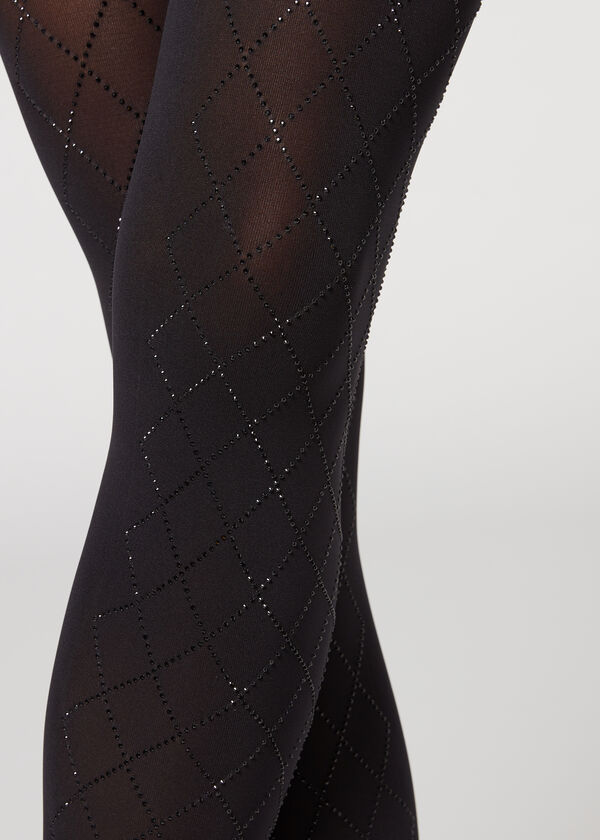 Heltäckande strumpbyxor i 50 den med strass - Calzedonia