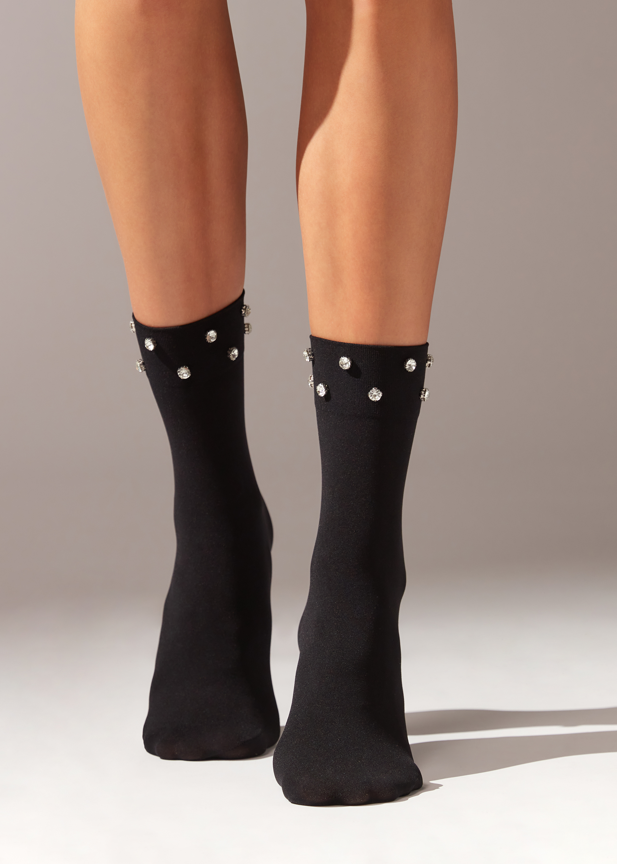 Opaque Short Socks with Rhinestones - Calzedonia