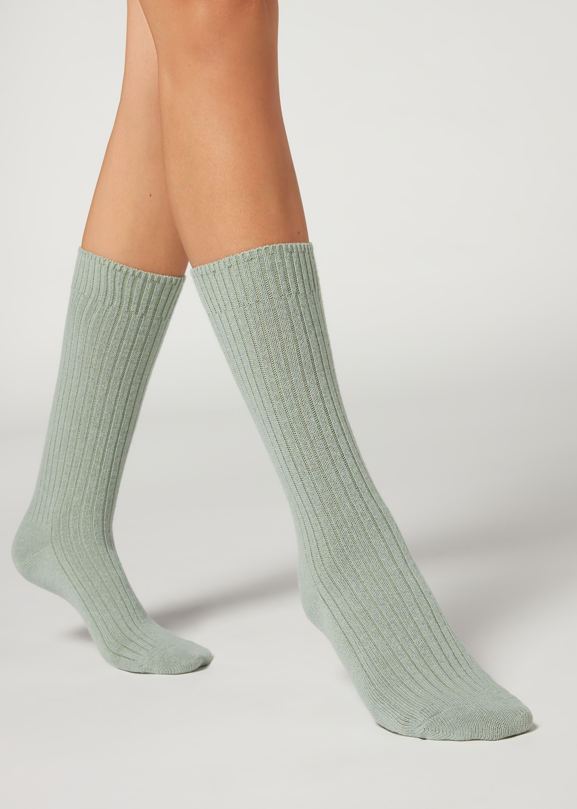 Short Ribbed Socks with Wool and Cashmere - Short socks - Calzedonia