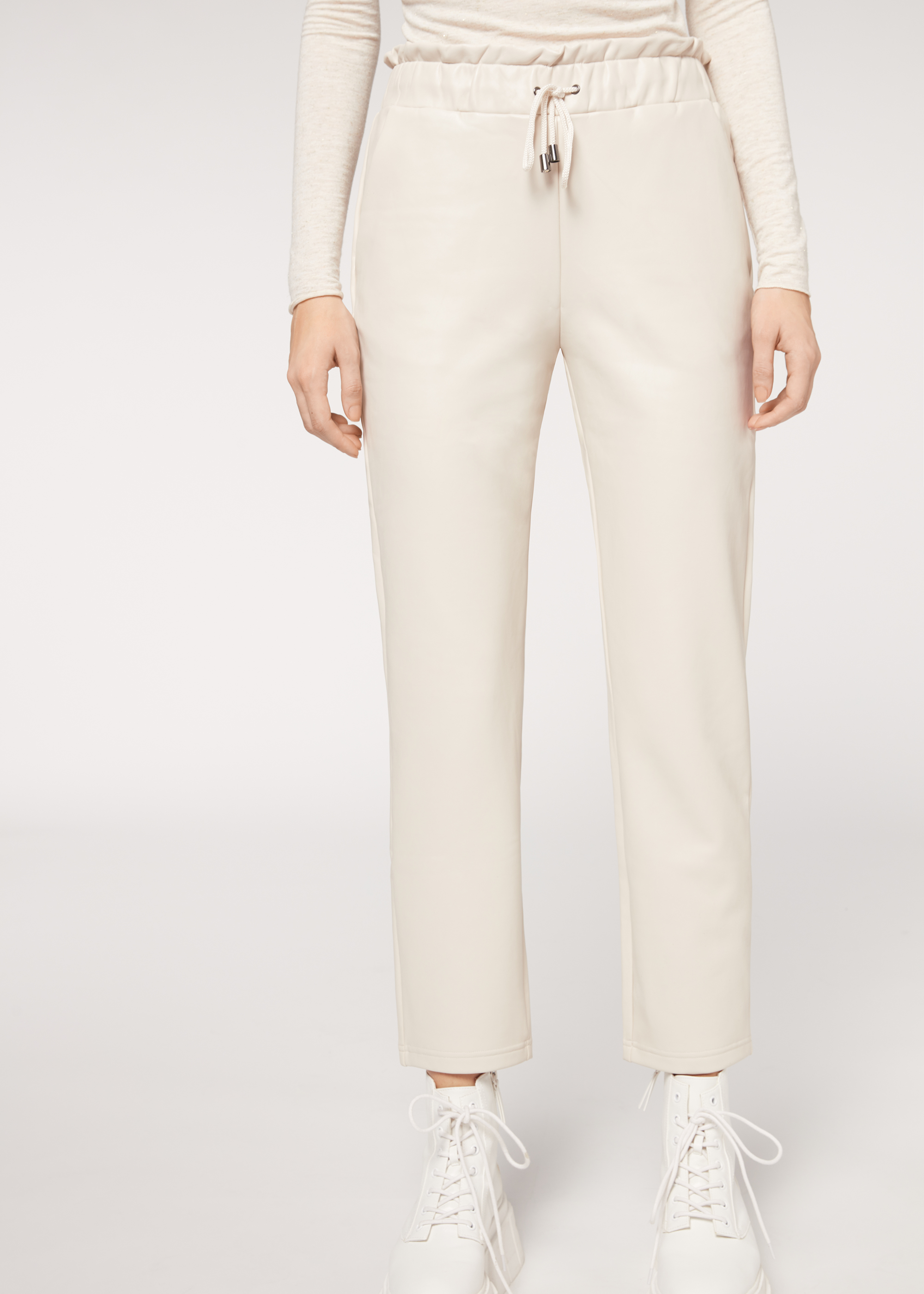 Leather-Effect Paperbag Thermal Leggings - Calzedonia