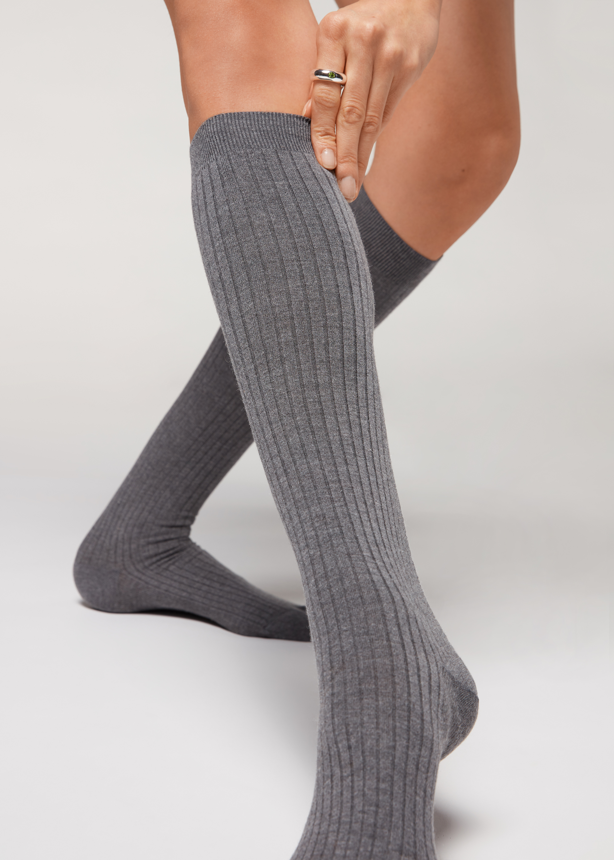 Chaussettes longues en cachemire côtelées - Chaussettes hautes - Calzedonia