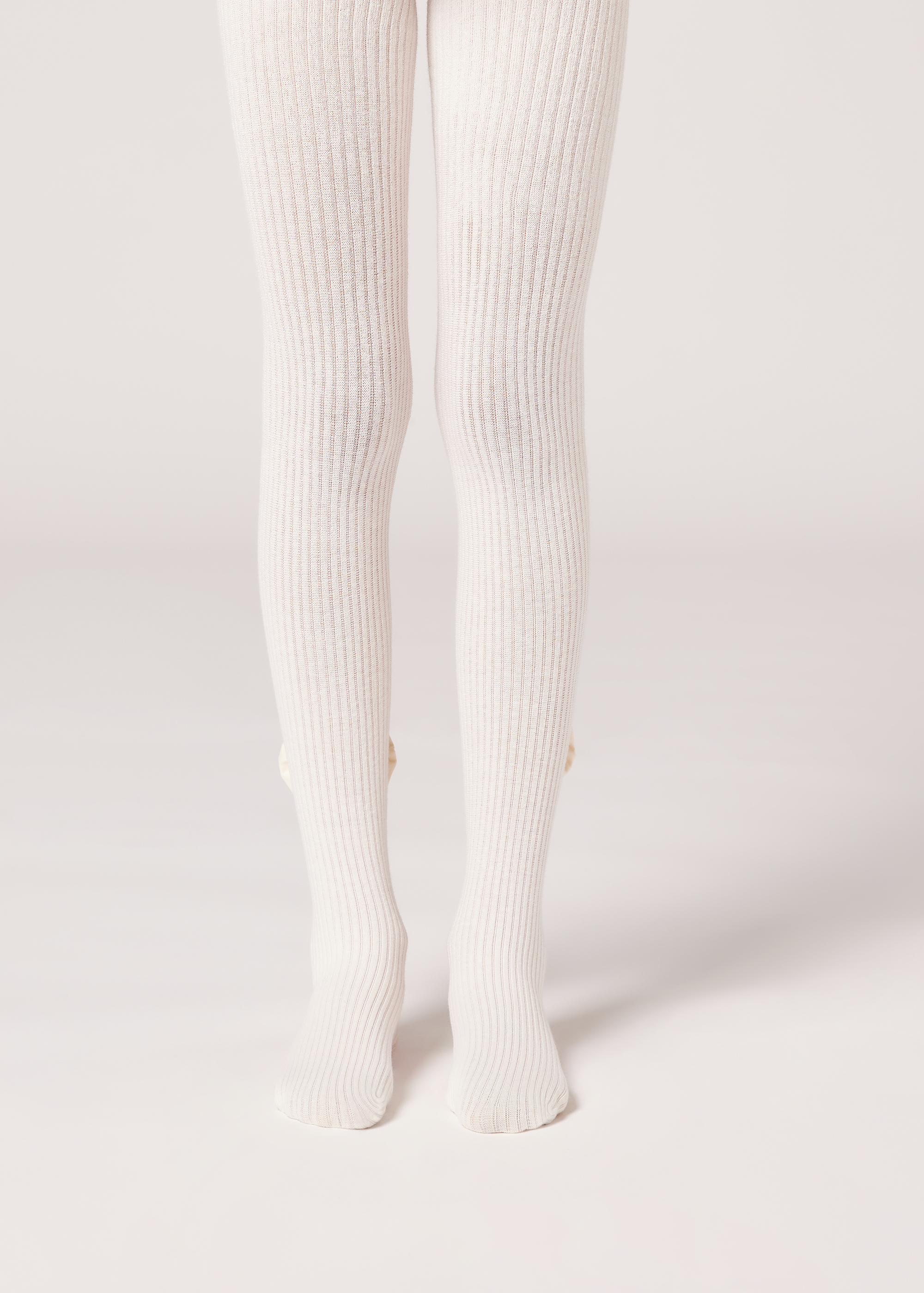 Collants em Algodão Canelado com Laço de Menina - Collants - Calzedonia