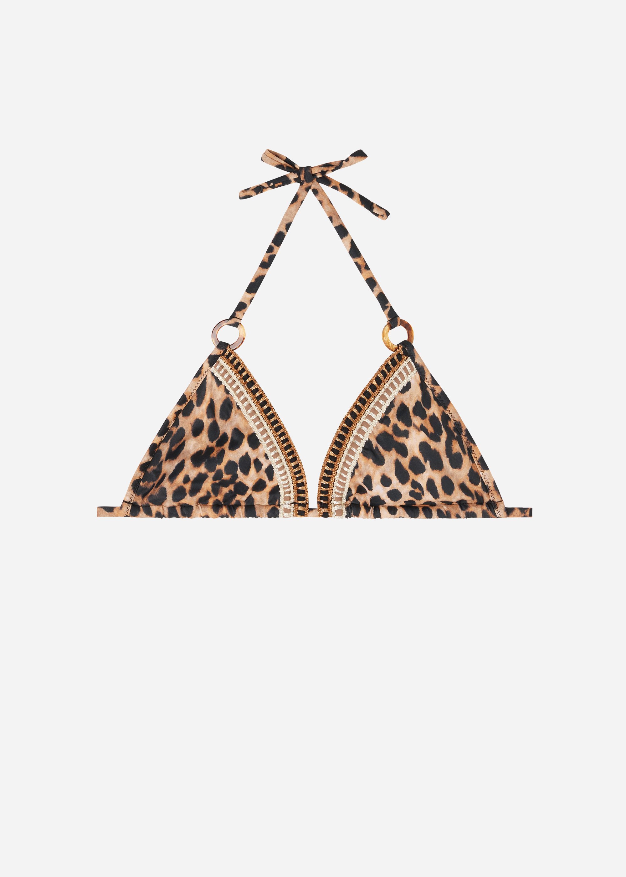Animal Print Slide Triangle Bikini Top Bilbao - Calzedonia