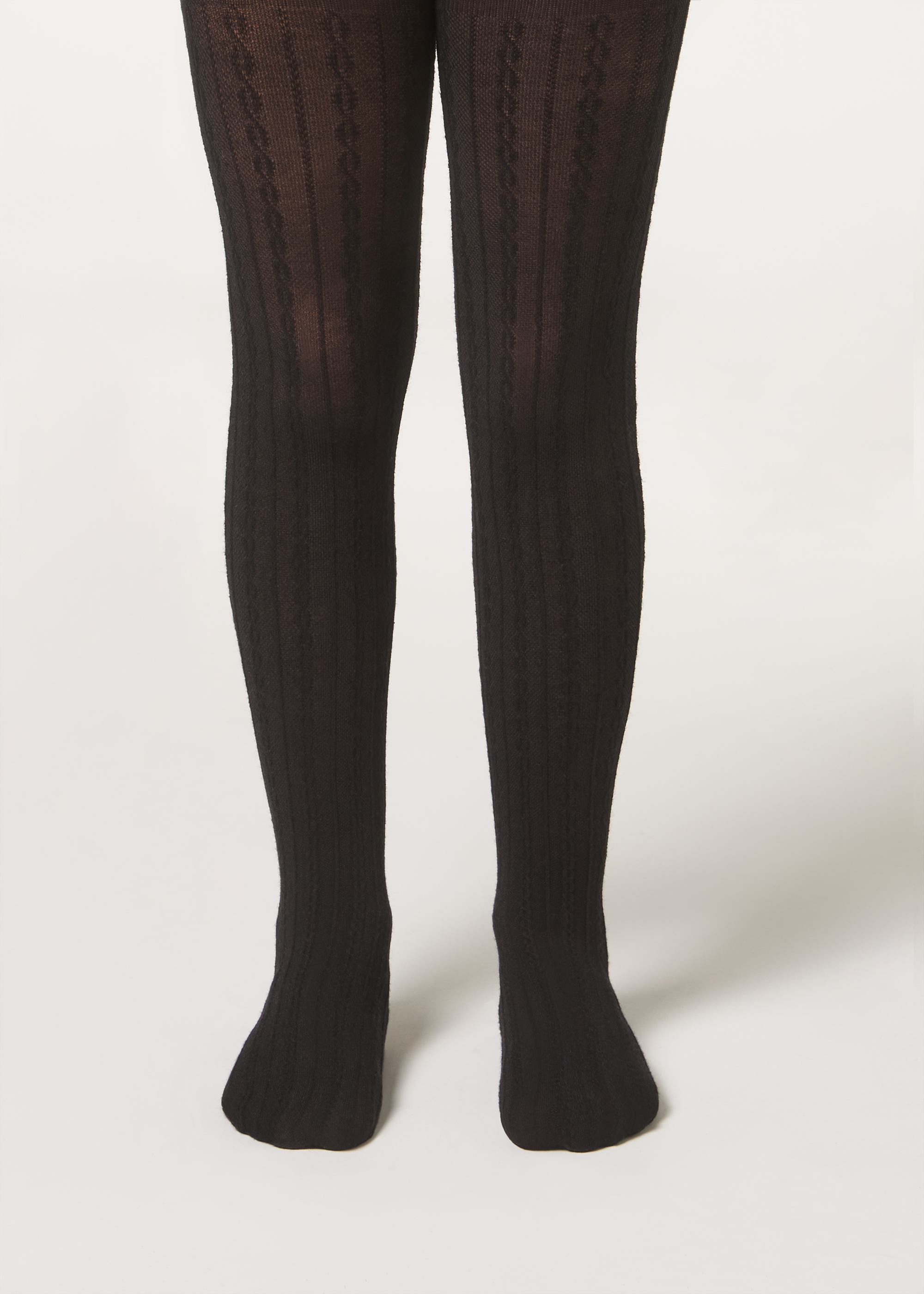Girls' Cashmere Tights with Cable Pattern - Tights - Calzedonia