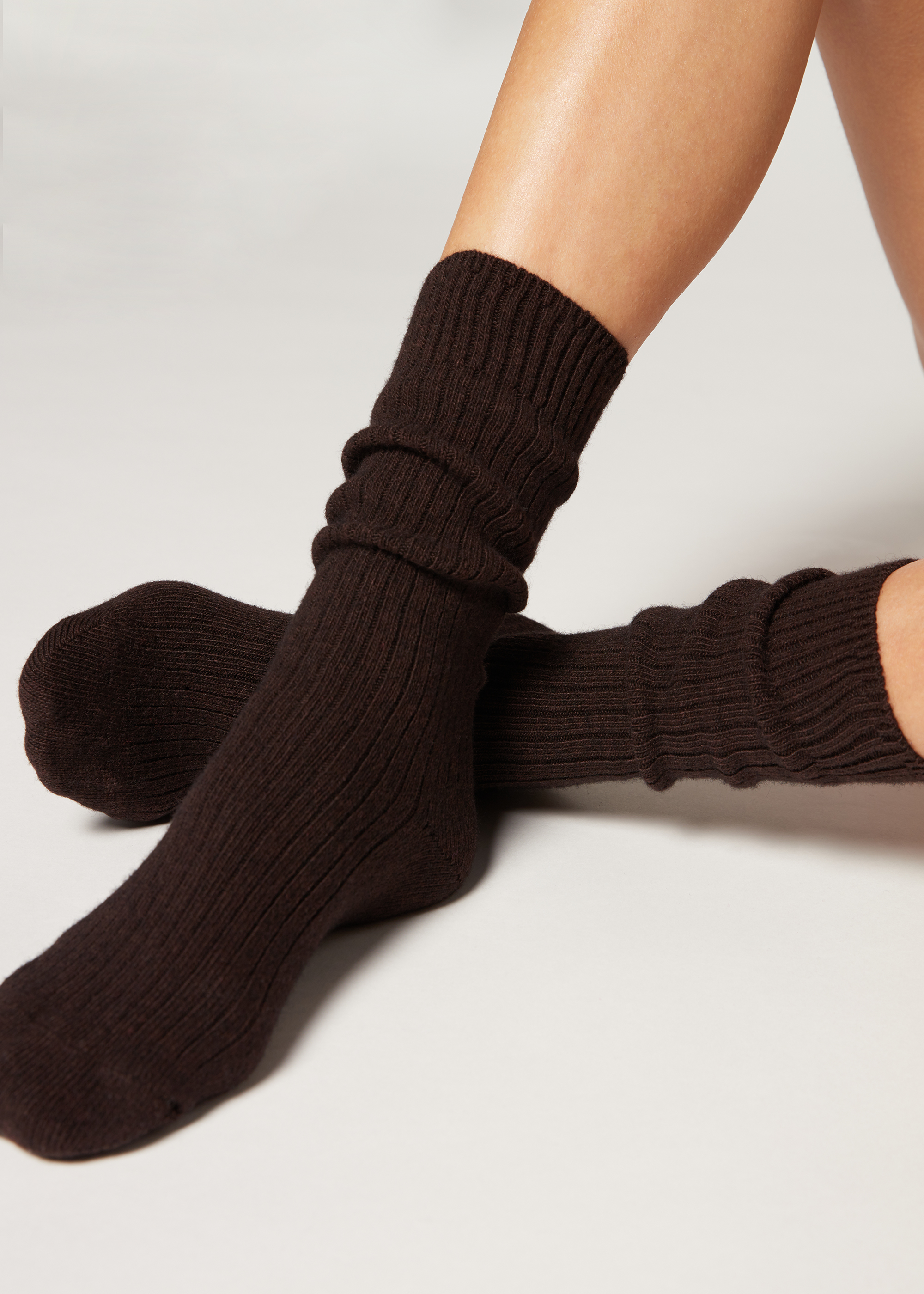Short Ribbed Socks with Wool and Cashmere - Short socks - Calzedonia