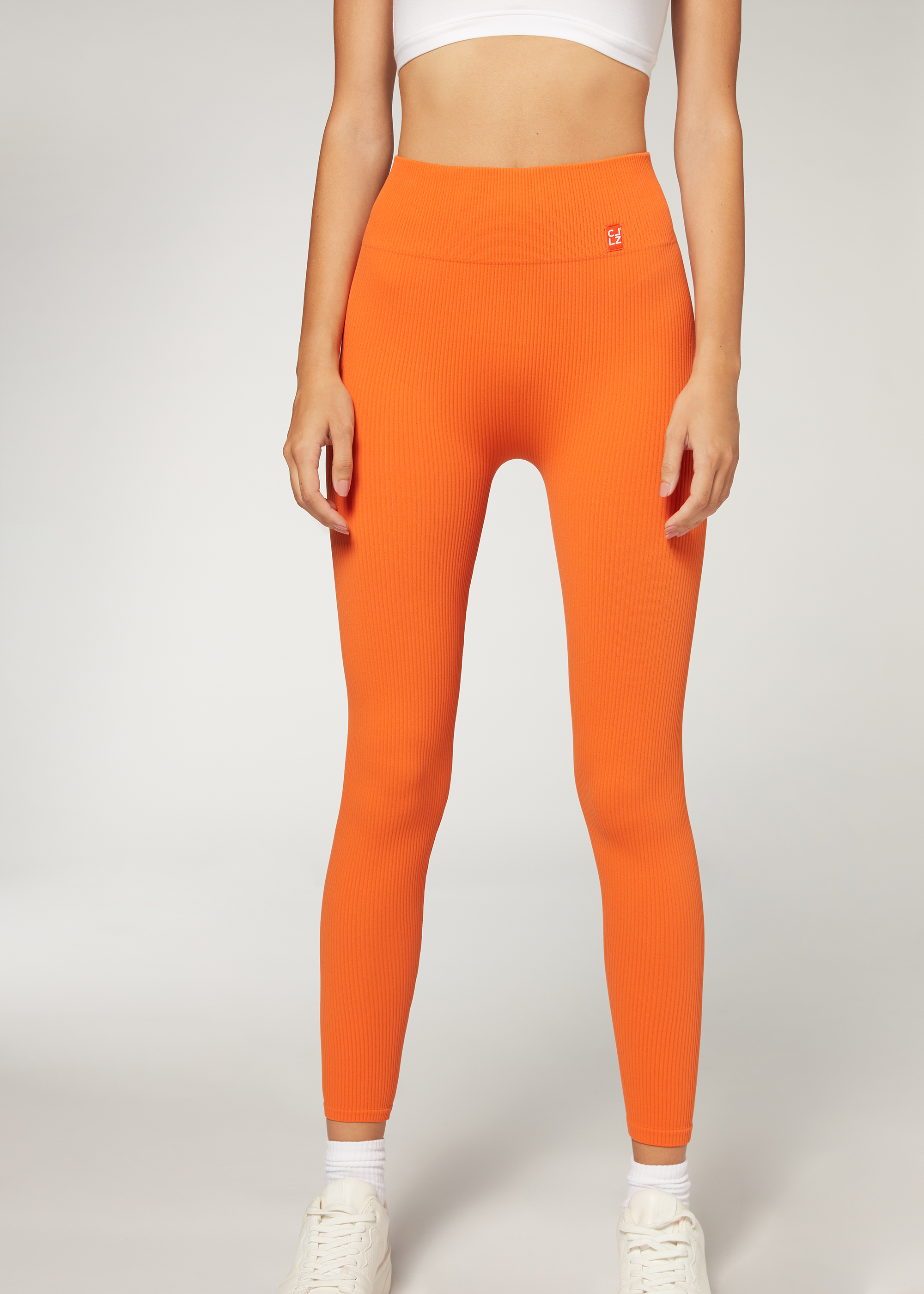 Seamless Fine Ribbed Sports Leggings - Leggings and jeans - Calzedonia